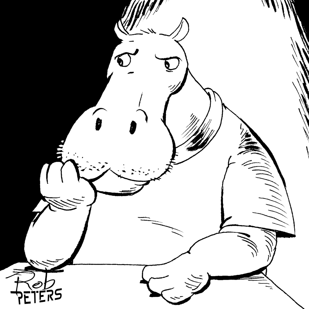 Daily Drawing: Hippo 4 - Rob Peters Illustration BlogRob Peters ...