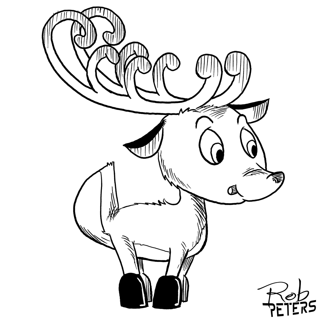 Daily Drawing: Reindeer 16 - Rob Peters Illustration BlogRob Peters ...